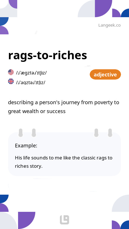 Definition & Meaning of "From rags to riches" | Picture Dictionary