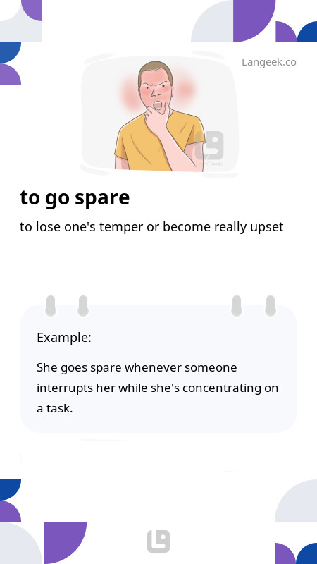 Definition & Meaning of "Go spare" | LanGeek