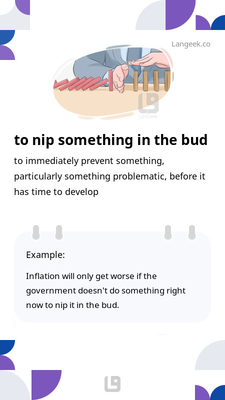 Definition & Meaning of "Nip in the bud" | Picture Dictionary