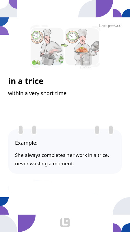 Definition & Meaning of "In a trice" | Picture Dictionary