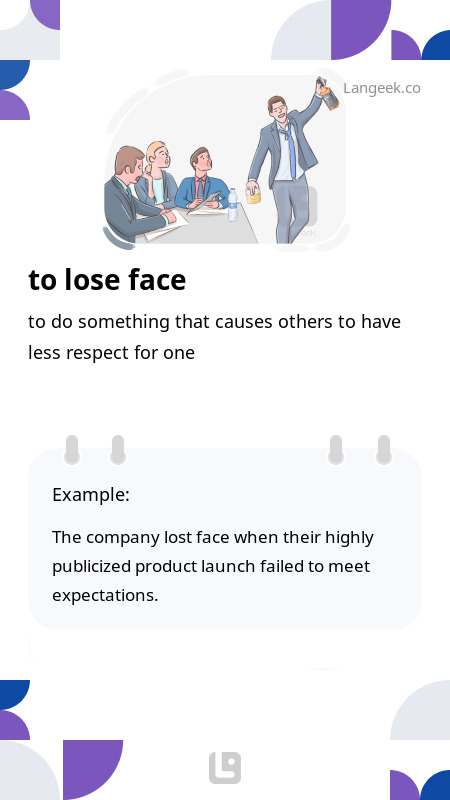 Definition & Meaning of "Lose face" | Picture Dictionary