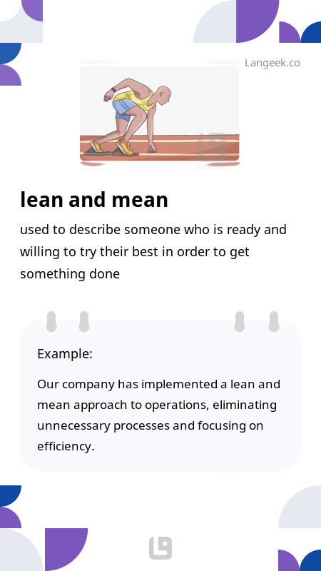 Definition & Meaning of "Lean and mean" | Picture Dictionary