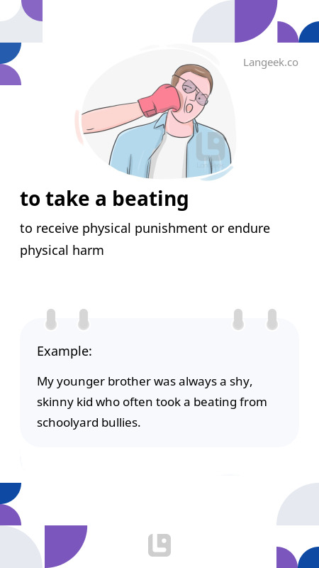 Definition & Meaning of "Take a beating" | Picture Dictionary