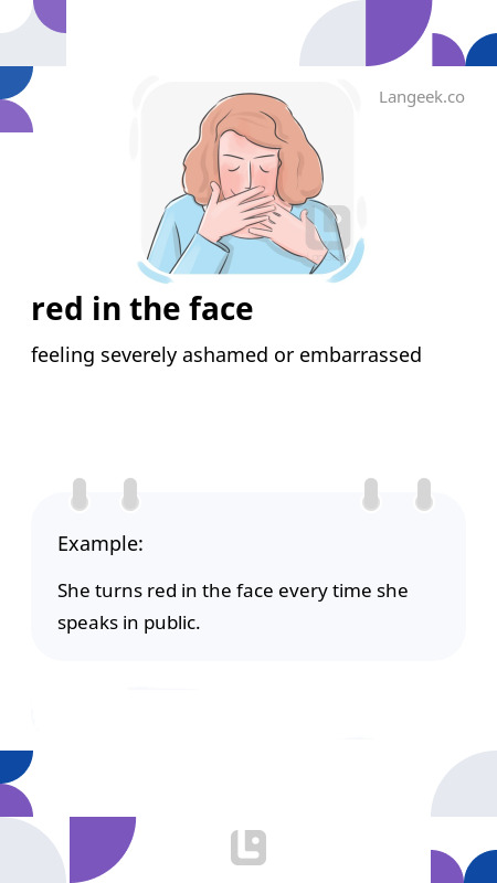 Definition & Meaning of "Red in the face" | Picture Dictionary