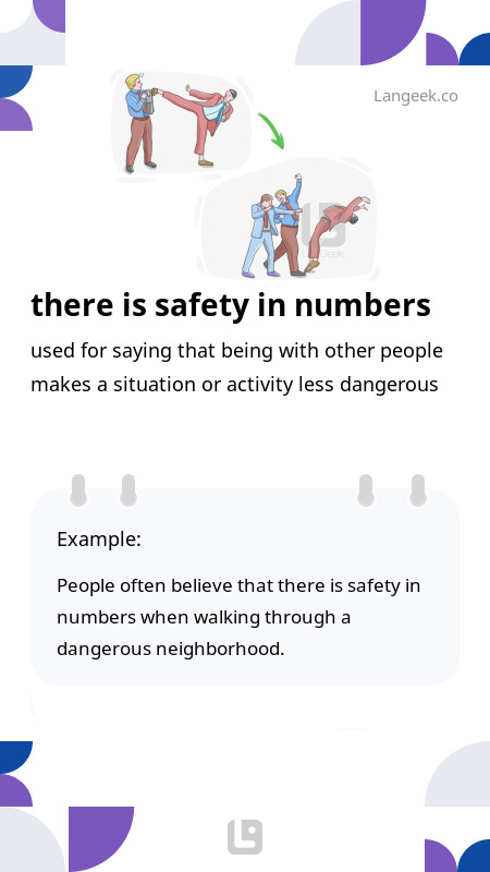 Definition & Meaning of "There is safety in numbers" | Picture Dictionary