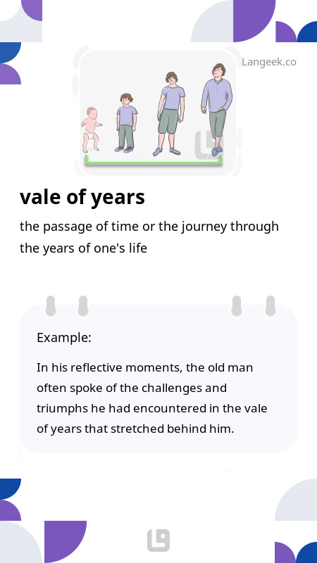 Definition & Meaning of "Vale of years" | Picture Dictionary