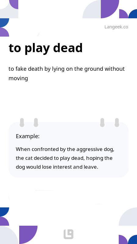 Definition & Meaning of "Play dead" | Picture Dictionary