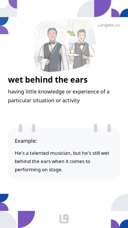 Definition & Meaning of "Wet behind the ears" | Picture Dictionary