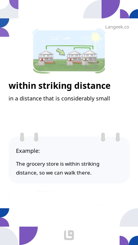 Definition & Meaning of "Within striking distance" | Picture Dictionary