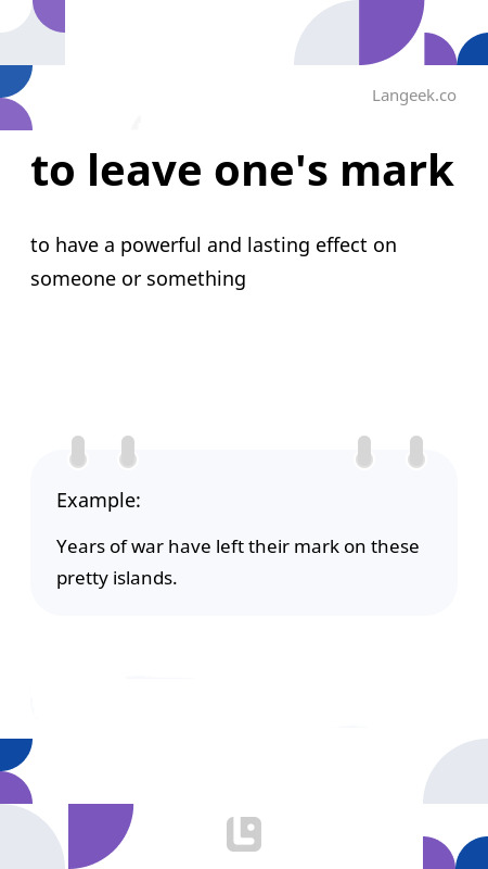 Definition & Meaning of "Leave mark" | Picture Dictionary