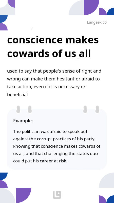 Definition & Meaning of "Conscience makes cowards of us all" | Picture ...