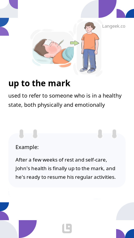 Definition & Meaning of "Up to the mark" | Picture Dictionary