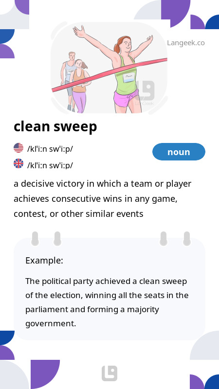 Definition & Meaning of "Clean sweep" | LanGeek