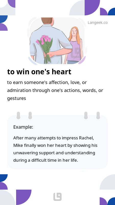 Definition & Meaning of "Win heart" | LanGeek