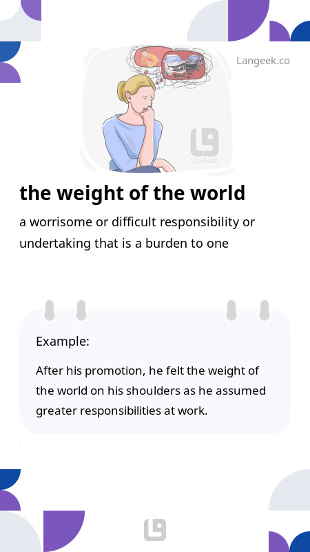 Definition & Meaning of "Weight of the world" | Picture Dictionary