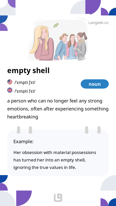 Definition & Meaning of "Empty shell" | Picture Dictionary