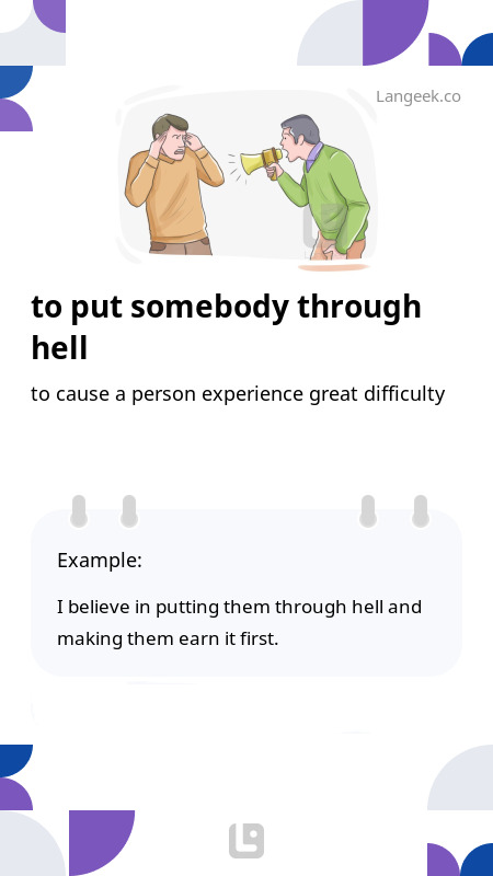 Definition & Meaning of "Through hell" | Picture Dictionary