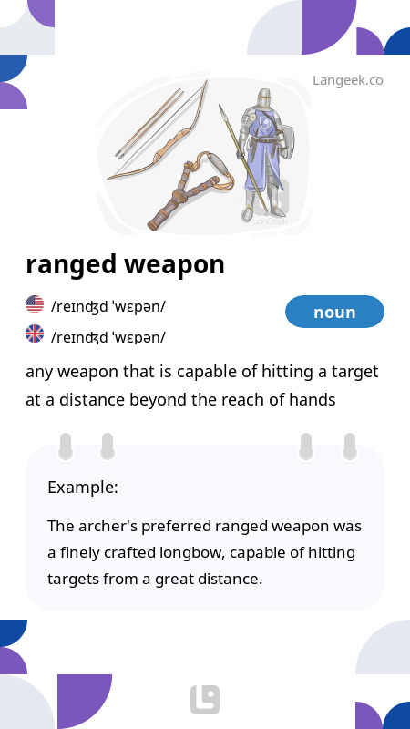 Definition & Meaning of "Ranged weapon" | Picture Dictionary
