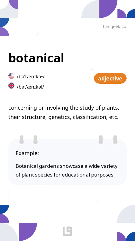 Definition & Meaning of "Botanical" | Picture Dictionary