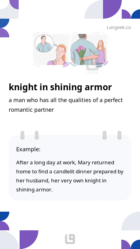 Definition & Meaning of "Knight in shining armor" | LanGeek