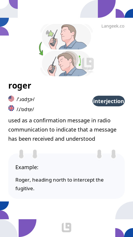 Definition & Meaning of "Roger" | Picture Dictionary