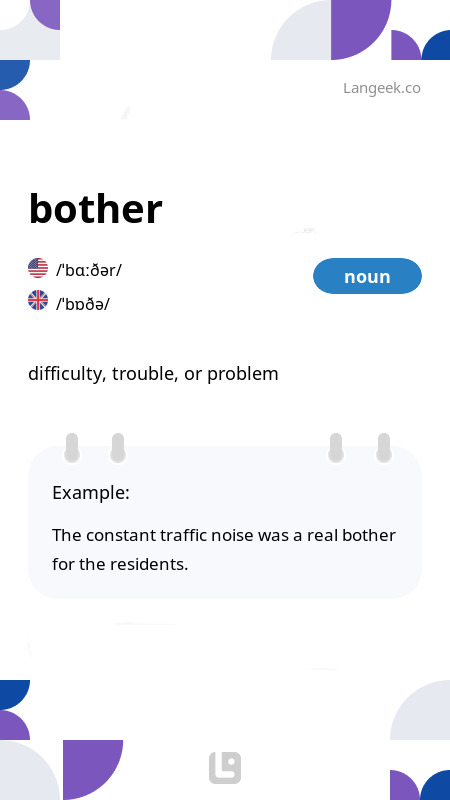 Definition & Meaning of "Bother" | Picture Dictionary