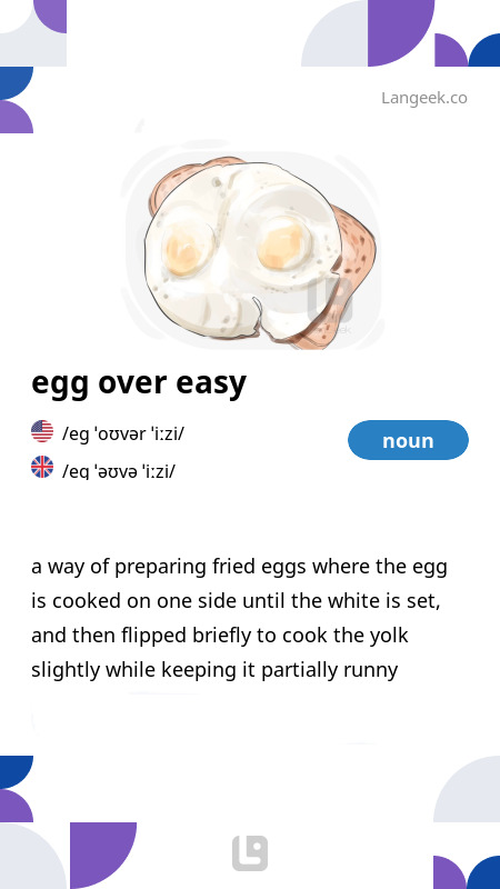 Definition & Meaning of "Egg over easy" | Picture Dictionary