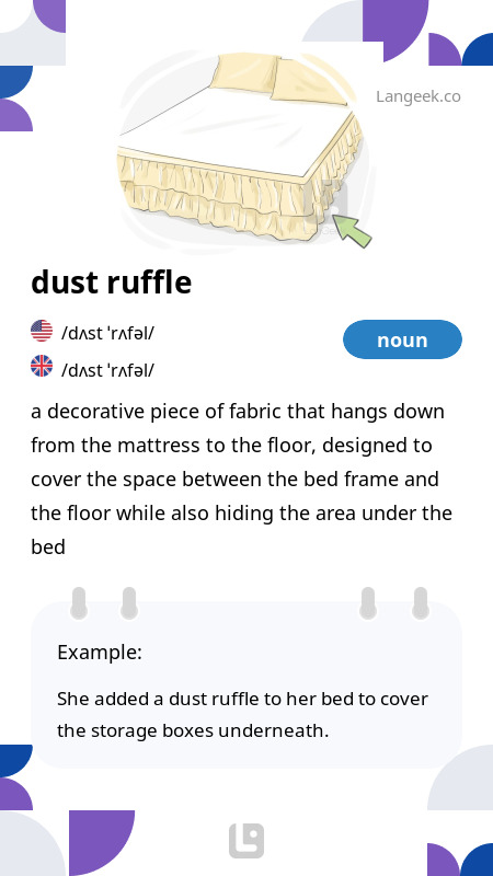 Definition & Meaning of "Dust ruffle" | Picture Dictionary