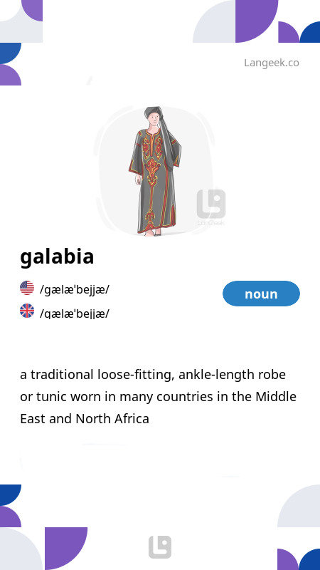 Definition & Meaning of "Galabia" | Picture Dictionary