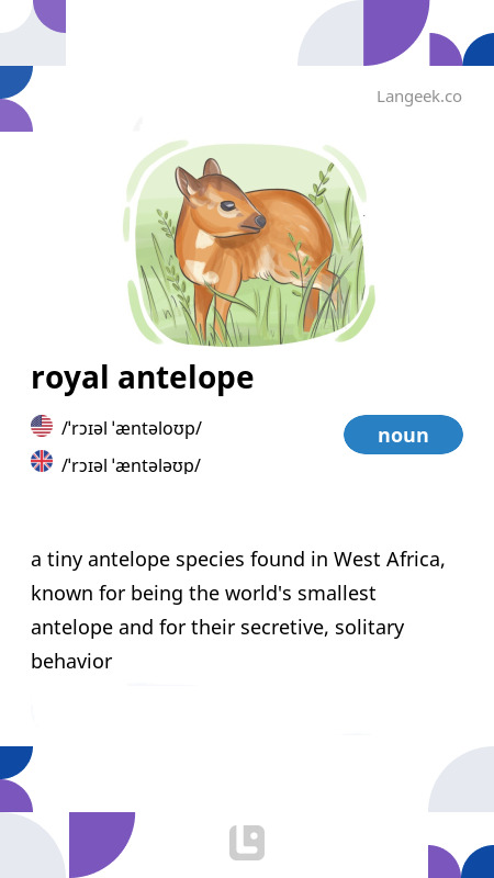 Definition & Meaning of "Royal antelope" | LanGeek