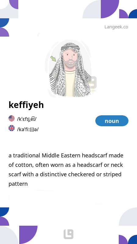 Definition & Meaning of "Keffiyeh" | Picture Dictionary