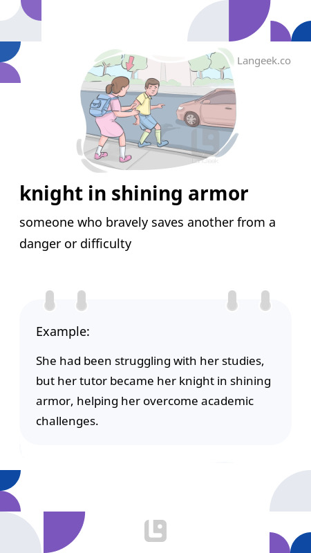 Definition & Meaning of "Knight in shining armor" | Picture Dictionary