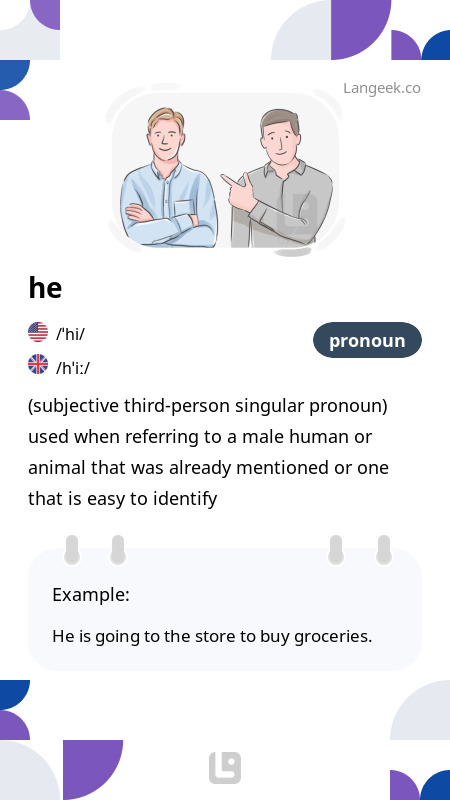 Definition & Meaning of "He" | Picture Dictionary