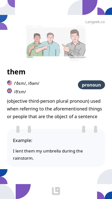 Definition & Meaning of "Them" | LanGeek