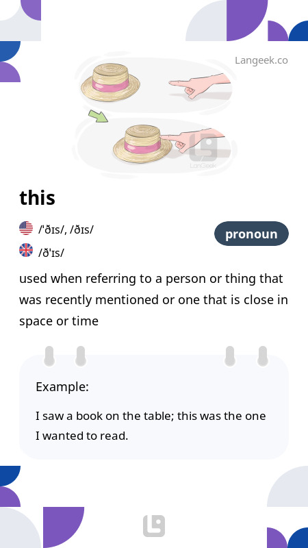 Definition & Meaning of "This" | Picture Dictionary