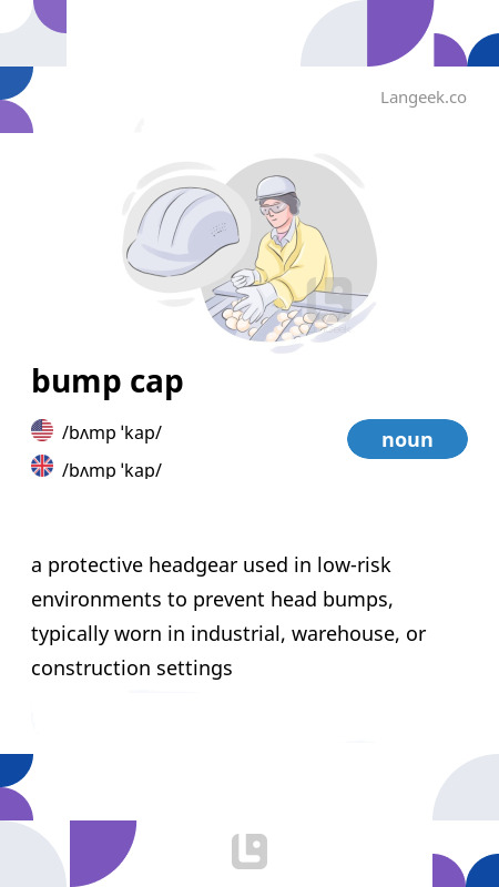 Definition & Meaning of "Bump cap" | LanGeek