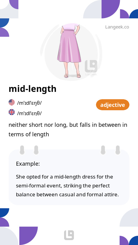 Definition & Meaning of "Mid-length" | Picture Dictionary