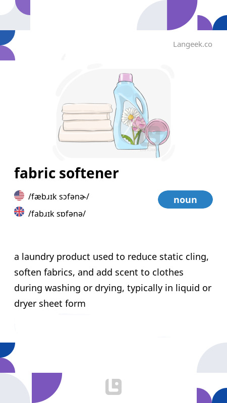 Definition & Meaning of "Fabric softener" | Picture Dictionary