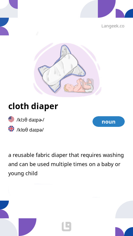 Definition & Meaning of "Cloth diaper" | Picture Dictionary