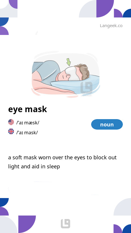 Definition & Meaning of "Eye mask" | Picture Dictionary
