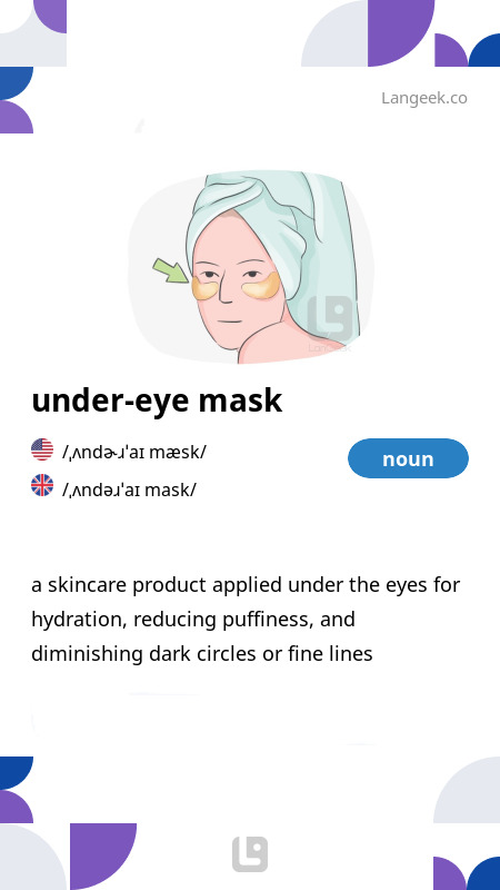 Definition & Meaning of "Under-eye mask" | Picture Dictionary