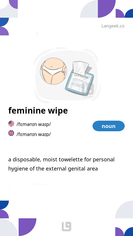 Definition & Meaning of "Feminine wipe" | Picture Dictionary