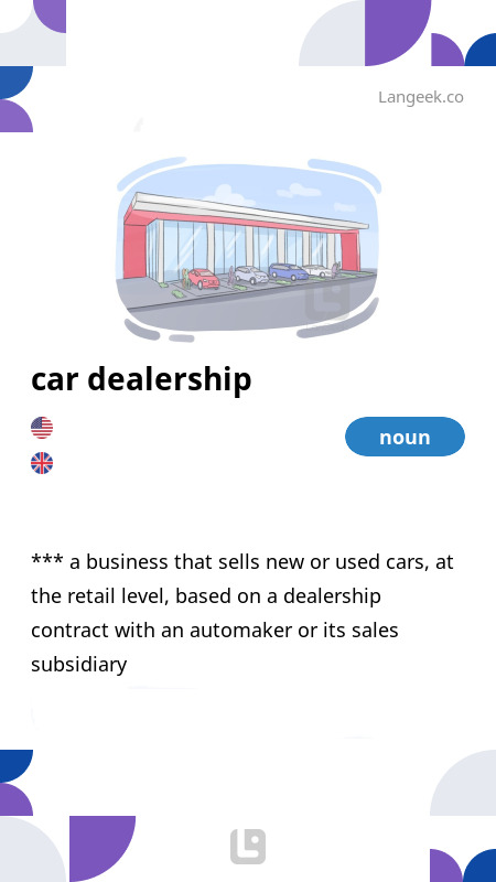 Definition & Meaning of "Car dealership" | Picture Dictionary