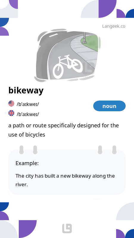 Definition & Meaning of "Bikeway" | Picture Dictionary