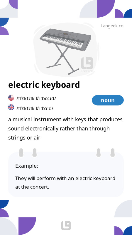 Definition & Meaning of "Electric keyboard" | Picture Dictionary