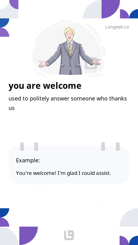 Definition & Meaning of "You are welcome" | Picture Dictionary