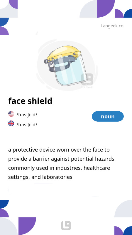 Definition & Meaning of "Face shield" | Picture Dictionary