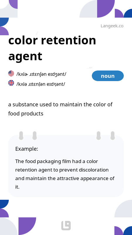 Definition & Meaning of "Color retention agent" | Picture Dictionary