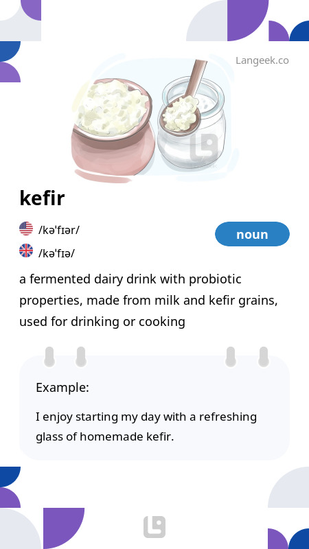 Definition & Meaning of "Kefir" | LanGeek