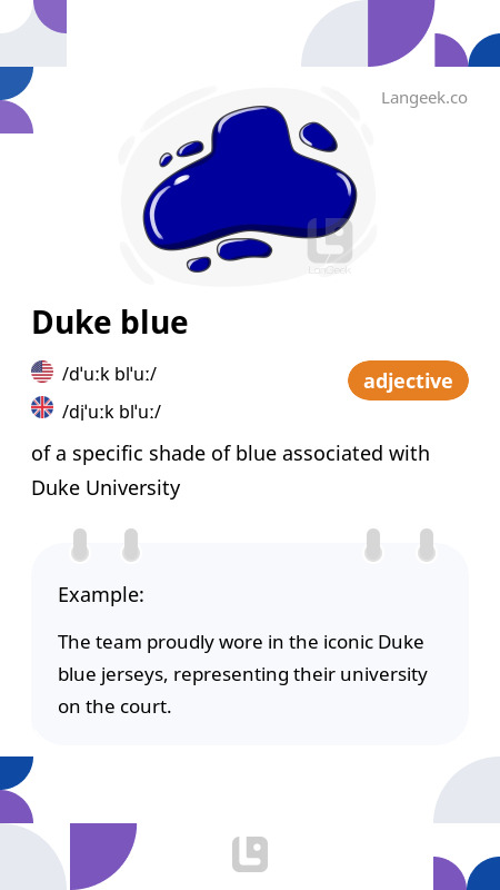 Definition & Meaning of "Duke blue" | LanGeek